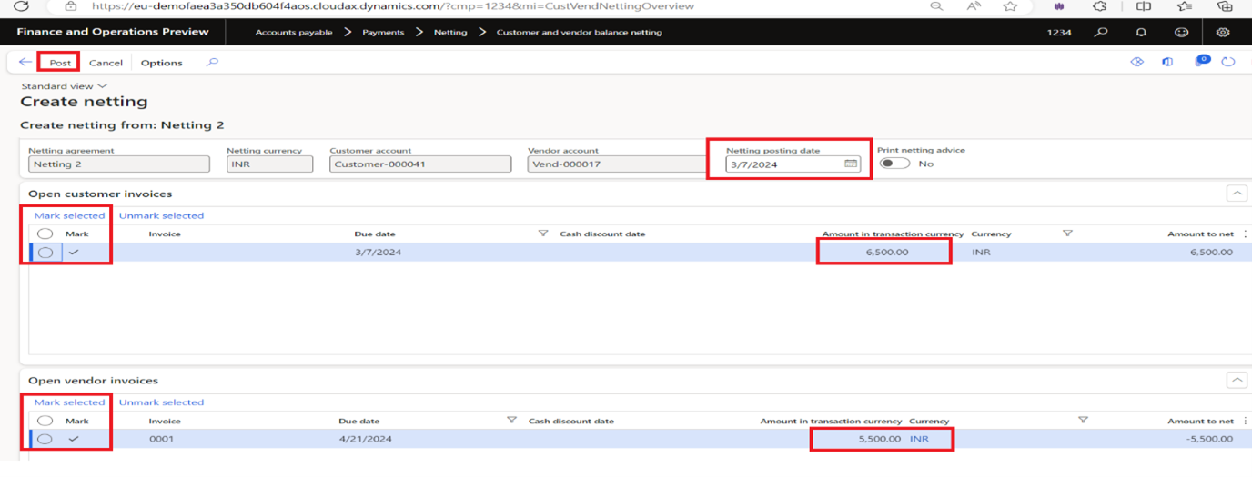 Customer and Vendor Balance Netting D365 F&O (10.0.38) - MedicoverTech