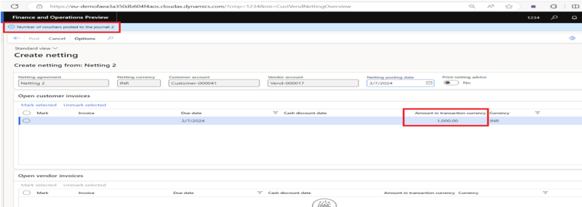 Customer and Vendor Balance Netting D365 F&O (10.0.38) - MedicoverTech